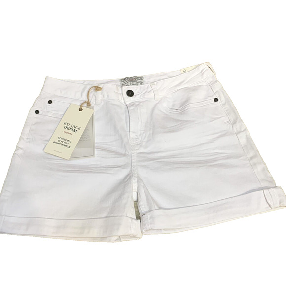 Fat Face | Shorts | Fat Face Womens Solid White Cotton Denim Jean ...